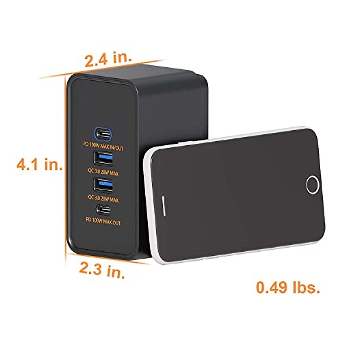 Runhood 256W DC Connector with 2×PD 100W and 2×QC 28W Outlets for Runhood Energy Bar