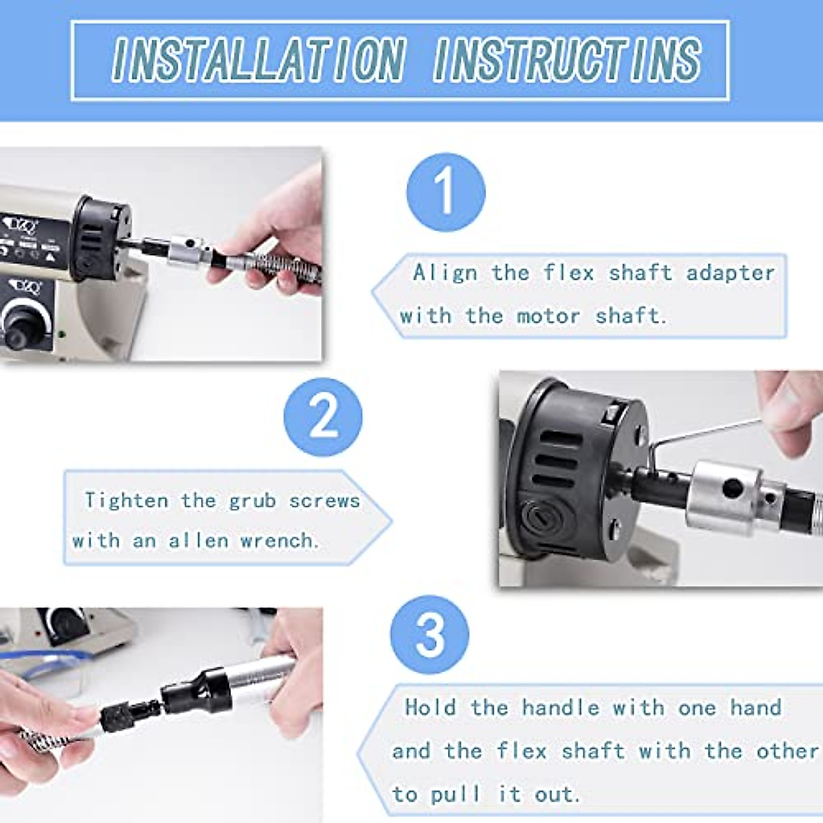 DZQ Jewelry Polisher w/Flex Shaft,Multifunctional Bench Grinder Sander 750W,Lathe Buffing Machine 10,000Rpm,Jewelry Buffer Polisher for Jewelry Making, Woodcrafting, Dental, Manual DIY 61Pcs Accs