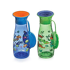 Wow Cup Mini 360 Sippy Cup, 12 oz, 2 Pack (Blue/Green)