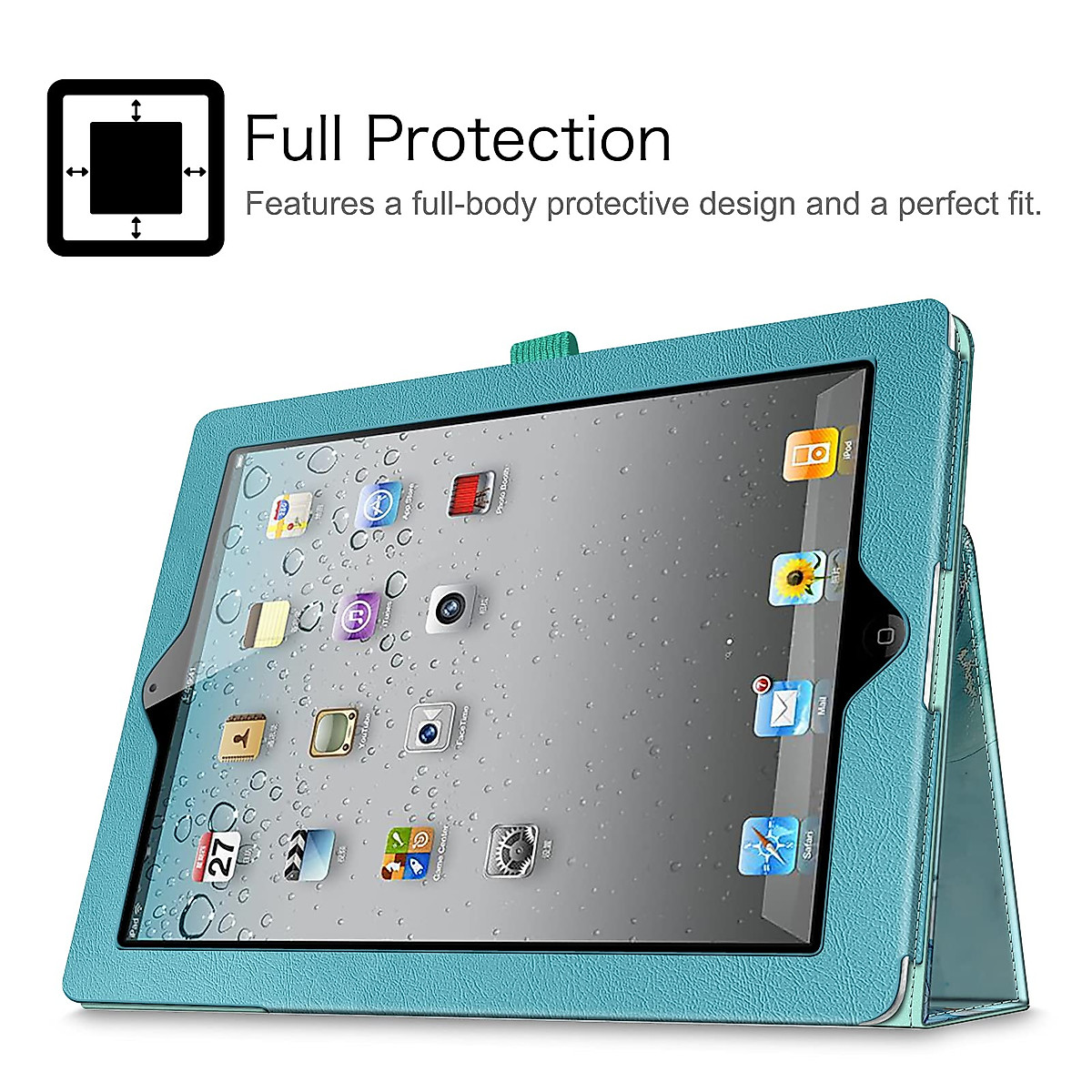 Fintie Folio Case for iPad 4th Generation (2012 Model), iPad 3rd Generation (2012 Model), iPad 2 (2011 Model) 9.7 inch Tablet - Smart Stand Protective Cover with Auto Sleep Wake, Emerald Marble
