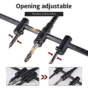 HOHXEN Adjustable Circle Hole Saw Cutter Woodworking Drill Bit,Adjustable 1-Inch to 6-Inches,Heavy Duty Wood DIY Tools(Cutting Diameter:30mm-200mm)