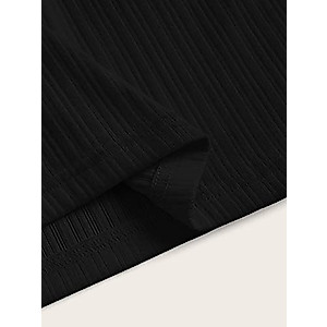 Verdusa Women's Casual Sleeveless Square Neck High Waist Rib Knit Tank Long Dress Black L