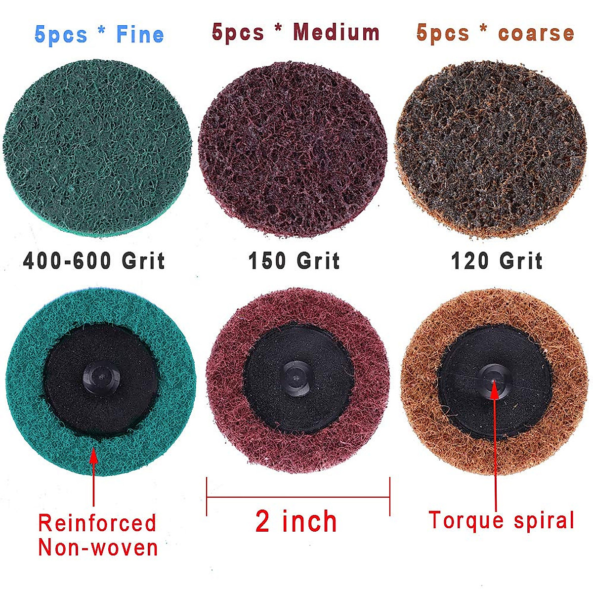 103 Pcs Sanding Discs Set 2 Inches Quick Change Disc with 1/4 inch Tray Holder for Die Grinder Surface Prep Strip Grind Polish Finish Burr Rust Paint Removal