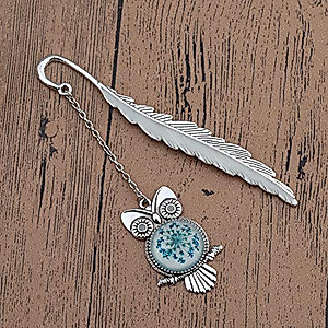 Gzrlyf Owl Bookmark Glow in The Dark Bookmark Luminous Book Markers Metal Book Lover Gifts (Luminous Bookmark)