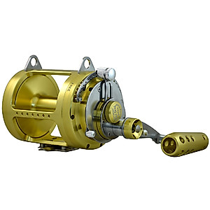 EatMyTackle 50 Wide 2 Speed Fishing Reel with 100-120 Pound Tournament Rod