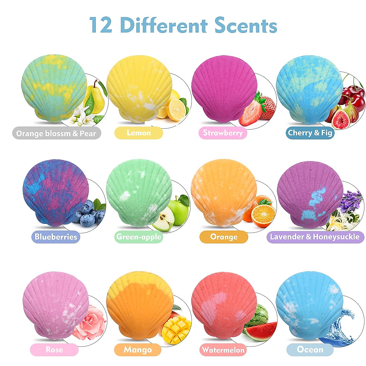 Bath Bombs for Kids with Toys Inside for Girls Boys - 12 Handmade Kids Bubble Bath Fizzies Bomb with Surprise Sea Animals Toys, Moisturize Gentle and Kids Safe