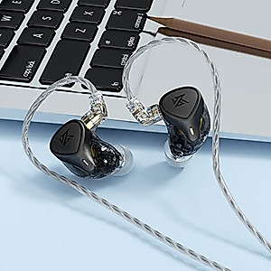 KZ x Crinacle CRN (ZEX Pro) in Ear Wired Earbuds,2DD+1BA+EST Driver High-Performance Hybrid Configuration Earphones(Black,No Mic)