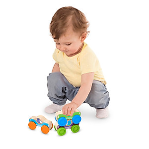 Melissa & Doug First Play Wooden Animal Stacking Cars (3 pcs)