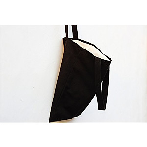 Nuni Unisex DIY Plain Solid Black Canvas Tote Bag, Black/ No Closure, Medium