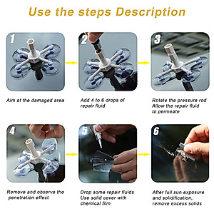 KSIDUT Windshield Repair Kit, 4 PCS Windshield Crack Repair Kit, Windshield Repair Kit for Chips and Cracks, Windshield Chip Repair Kit Quick Fix for Chips, Cracks, Star-Shaped Crack