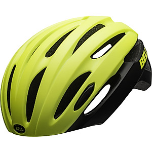Bell Avenue LED Adult Road Bike Helmet - Matte/Gloss Hi-Viz/Black (2021), Universal Adult (53-60 cm)