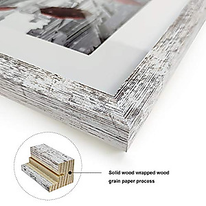 Finefrarm 12x12 Frame Matted to Display 8x8 Photos with Mat or 12 x 12 Pictures Without Mat Rustic Photo Frames Wall Art for Living Room Wall Mounting