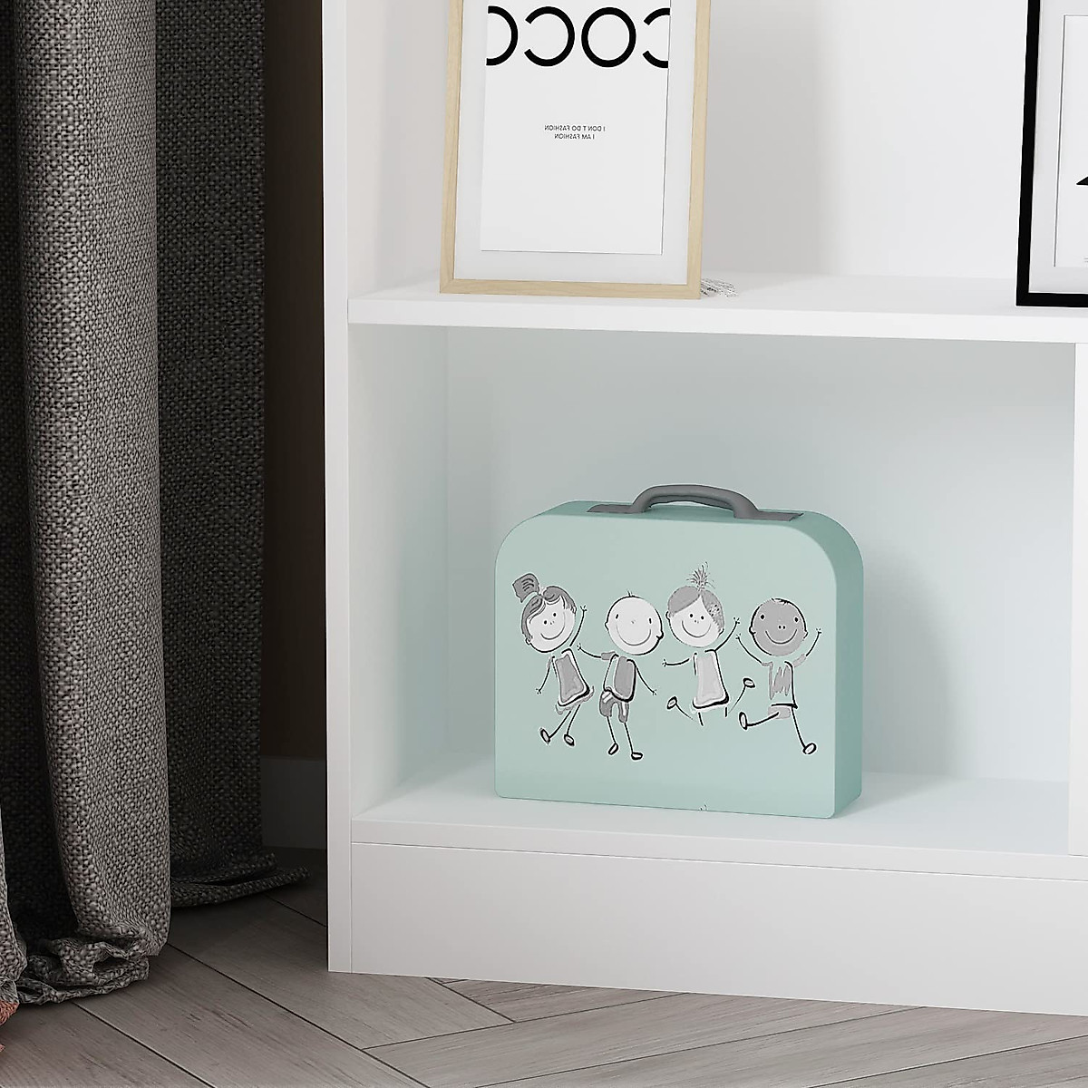 ECACAD Bookcase, Wood Bookshelf with 3 Tier Open Shelves, 10-Cube Storage Organizer Display Shelf for Living Room, Home Office, White (55.1”L x 9.4”W x 40.9”H)