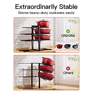 ORDORA Pots and Pans Organizer for Cabinet, 8-Tier Heavy Duty 120LBS Pots Pans Organizer Rack under Cabinet