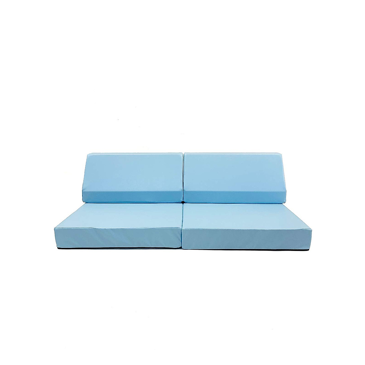 Foamnasium Blocksy Mini, Indoor Foam Playset 3 Piece Soft Toddler and Kids Active Play Couch for Crawling, Climbing, Fort Building and Jumping, Made in The US, Baby Blue