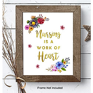 Nurse Wall Art Decor Poster - Appreciation Gift for Registered Nurse Practitioner, RN, Physician Assistant, PA, LPN, LVN, RNA, CNA - Medical Decoration for Hospital, Doctor Office - 8x10 UNFRAMED