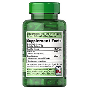 Puritan's Pride Berberine and Cinnamon