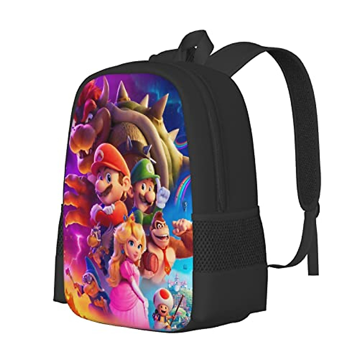 FNASFIA Super Cute Bros Backpack Pencil Case Lunch Bag 3 Piece Set Cartoon Backpack Boys And Girls' Backpack 3D Backpack