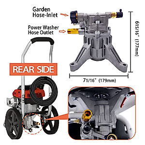Pressure Washer Pump Replacement, 7/8'' Shaft Vertical Power Washer Pumps, 2400-2800PSI Pumps Replacement for Pump Pressure Power Washer