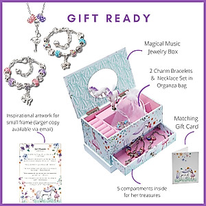 ABI + OLIE Ballerina Unicorn Jewelry Box for Girls & Little Girls Jewelry Box - Kids Jewelry Box and Girls Music Box - Musical Girls Jewelry Box Organizer - A great Unicorn Gift for Girls
