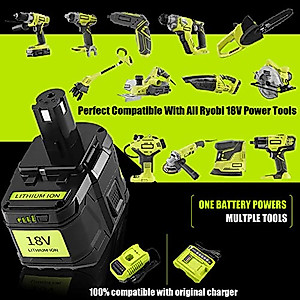 Jialitt 9.0Ah Li-ion P108 Replacement Battery for Ryobi 18V ONE+ P102 P103 P105 P107 P108 P109 Cordless Tool Battery with LED Indicator