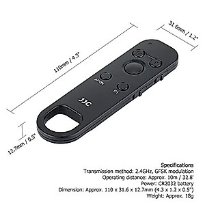 JJC RMT-P1BT Bluetooth Wireless Remote Control Commander for Sony ZVE1 ZV-E1 ZV1F ZV-1F ZV1 ZV-1 RX100VII RX100M7 ZVE10 ZV-E10 A7RV A7RM5 FX30 FX3 A6100 A6600 A7C A7IV A7M4 A7RIV A7RM4 A7SIII Camera