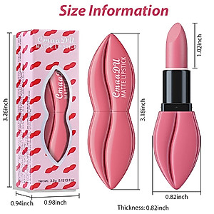 evpct 3Pcs Nude Pink Mauve Brown Matte Velvet Lipstick Set Long Lasting 24 Hours Matte Lip Stick Packs Lip Stain Gloss Makeup Set for Women labiales matte larga duracion 24 05#06#07#
