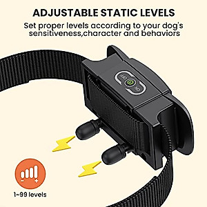 DOG CARE Dog Training Collar, Shock Collar with Beep, Vibration, Safe Static, Dog Training Collar with Remote 1500FT Waterproof Rechargeable E-Collar, Security Lock for All Dogs [2022 Upgraded]