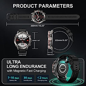 WalkerFit M6 Pro Military Smart Watch for Men Answer/Make Call,Reloj Inteligente,1.43" Fitness Tracker with Heart Rate/Blood Oxygen/Blood Pressure IP68 Waterproof Da fit Smartwatch for Android iOS