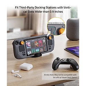 Syntech Protective Case Compatible with Steam Deck Accessories Console OLED/LCD, All-Round Protection with Non-Slip Thumb Grips, Silicone Cover for Enhanced Fit and Alignment-Gray