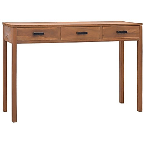 YUHI-HQYD Office Desk,Console Table,Dorm Room Study Desk,Office Desk with Drawers,Modern DeskSolid Wood Desk,Secretary Desk,for Home Office Workstation,43.3"x15.7"x29.5" Solid Teak Wood