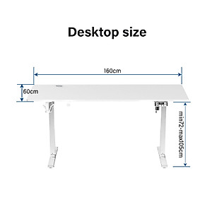 63inch Adjustable Desk Stand up Desk Electric Standing Desk Adjustable Height Sit Stand Home Office Desk Including Splice Table Plate White