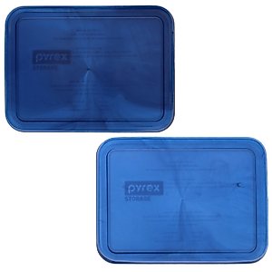 Pyrex 7210-PC-TR 3-Cup Translucent Marbled Blue Replacement Food Storage Lids - 2 Pack Made in the USA
