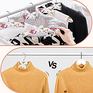 24 Pieces Padded Clothes Hangers for Women Sweaters Non Slip Padded Coat Hangers Floral Foam Sweater Hangers Thick Wedding Dress Hanger with Anti Rust Swiveling Hook for Clothes Skirts Closet Adults