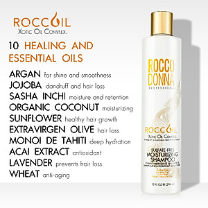 Rocco Donna Sulfate Free Moisturizing Shampoo for Damaged hair | Enhance Smoothing and Shine | Safe for Color treated Hair | 10 oz