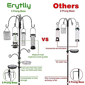 ERYTLLY Bird Feeding Station Kit Bird Feeder Pole Wild Bird Feeder Hanging Kit Planter Hanger Multi Feeder Hanging with Metal Suet Feeder Bird Bath for Attracting Wild Birds