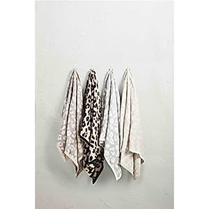 Mud Pie womens Mud Pie Leopard Blanket, 16.8" x Wearable Blanket, Gray, One Size US