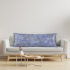 Swirl Camo Body Pillow Covers Decorative Soft Bedding Satin Pillowcase with Zipper Closure Cooling Breathable Long Pillow Case-21"x 54"