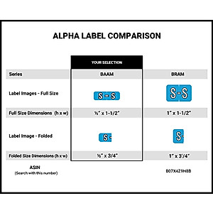 Doctor Stuff - File Folder Labels, Alphabet Letter S, Barkley FABAM - BAAM Series Compatible Alpha Stickers, Blue, 1/2" x 1-1/2", 500/Roll