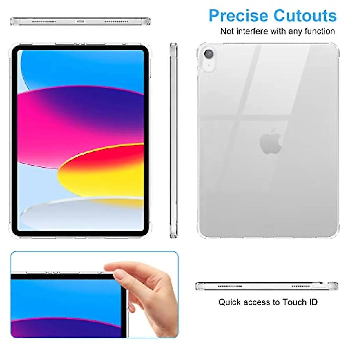 BAMCOO Clear Case for iPad 10th Generation 2022 - 10.9 inch Compatible iPad 10th Gen - Transparent Protective Shockproof TPU Gel Silicone Back Cover