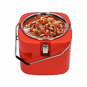 Treliamd Insulated Soup Container, Commercial Food Warmer for Hot or Cold Food,9.5L/2.5gal Hot Box for Catering, Food Cooler with 4 Buckles, Handles & Soup Carrier for Restaurant, Canteen, Home