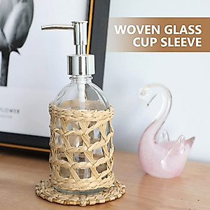 GANAZONO Rattan Vase Woven Vase Sleeve: 2pcs Wicker Cup Holder Rattan Tumbler Sleeves Handwoven Vase Sleeve Pencil Holder Table Centerpiece Decor for Home Garden Cup Sleeve