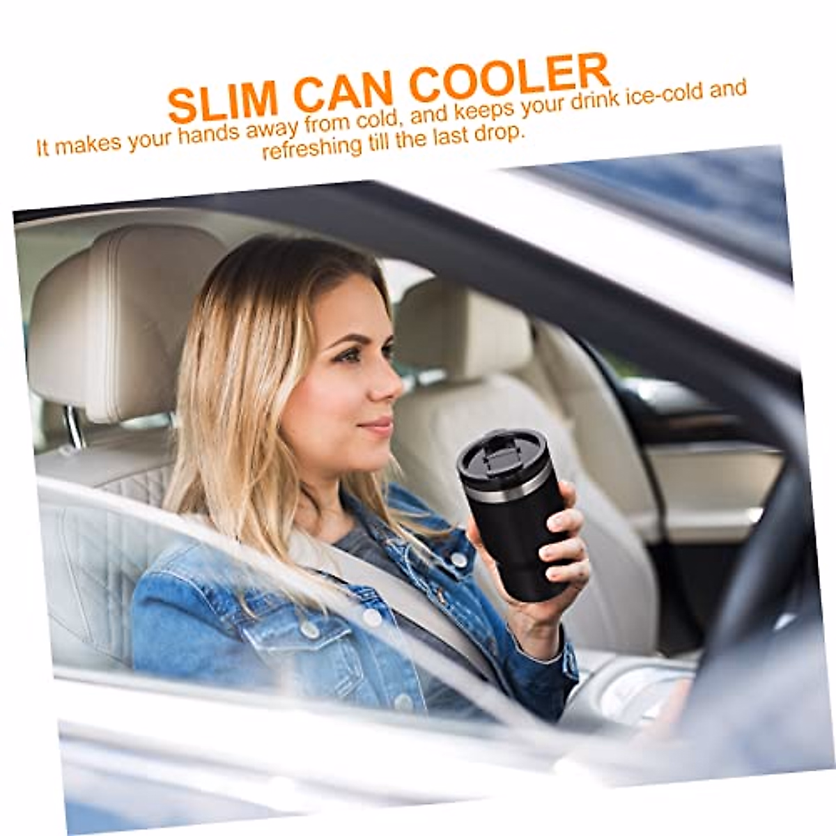 CUBTOL Cooler Cup Stainless Steel Coffee Cup Coffee Cooler Coffee Mug Insulated Vacuum Insulated Coffee Tumbler Insulated Coffee Mug Insulated Coffee Cups Slim Can Cooler Can Chiller