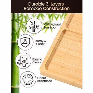 Charcuterie Boards Gift Set, Chezerra Bamboo Cheese Board Set, Folding Cheese Board with Handle, Cheese Knife Set - Unique White Elephant, House Warming, Wedding Gift, Portable Outdoor Cheese Plate