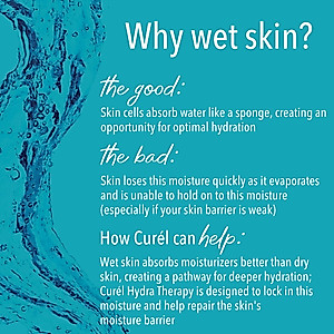 Curel Hydra Therapy, Itch Defense Moisturizer, Wet Skin Lotion, 12 Ounce, with Advanced Ceramide Complex, Vitamin E, & Oatmeal Extract, Helps to Repair Moisture Barrier