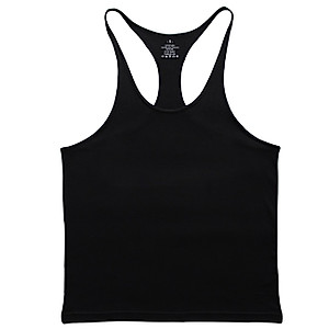 Muscle Alive Blank Bodybuilding Stringer Tank Tops Men Cotton Size S Black