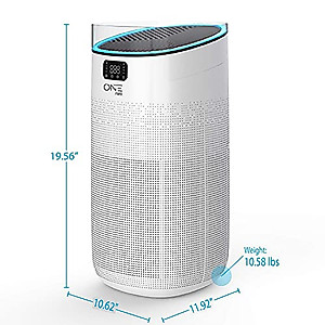 ONE Products Smart Hepa Air Purifier, UV Light Sanitizer, Covers Small to Large Room, Kills 99.99% Germs, Bacteria, Allergies, Pollen, Smoke, Dust, Pet Dander, Work with Alexa, Google, Athena(OSAP02)