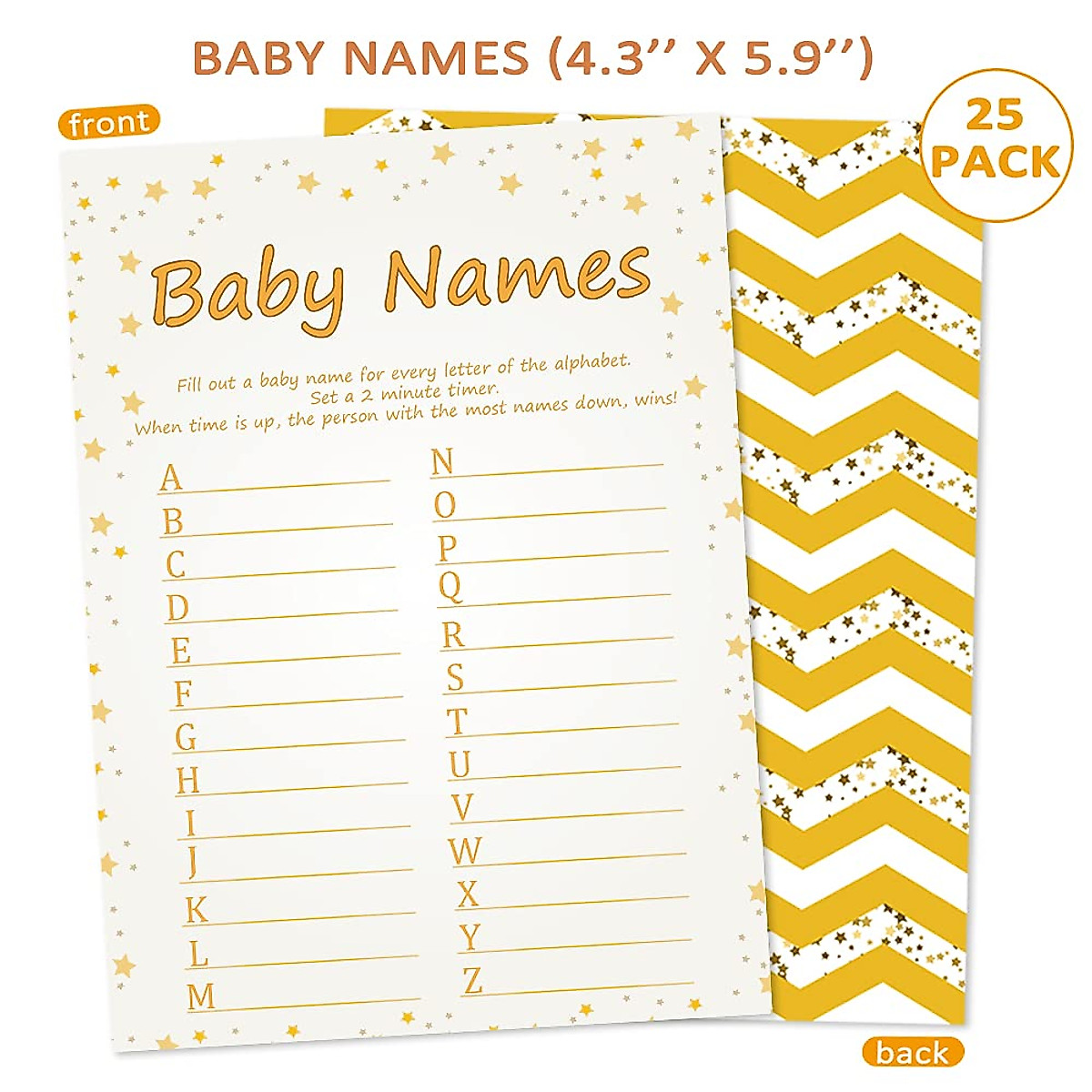 Pumpkin Baby Shower Invitations 5 Different Cards 25 Pack Gender Neutral Diaper Party Games Baby Names Thank You Cards Tickets Envelopes for Rustic Fall Autumn Halloween