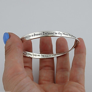 FashionJunkie4Life Sterling Silver The Lord's Prayer Mobius Bangle Bracelet, Polished
