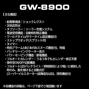 Casio G-SHOCK Tough Solar Radio Controlled MULTIBAND 6 GW-8900A-1JF (Japan Import)